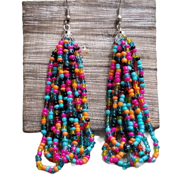 Jewelry | Boho Fashion Long Dangle Beaded Earrings | Poshmark